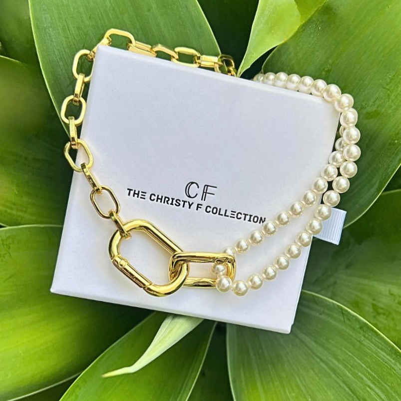 Modern Pearl Link Necklace– thechristyfcollection